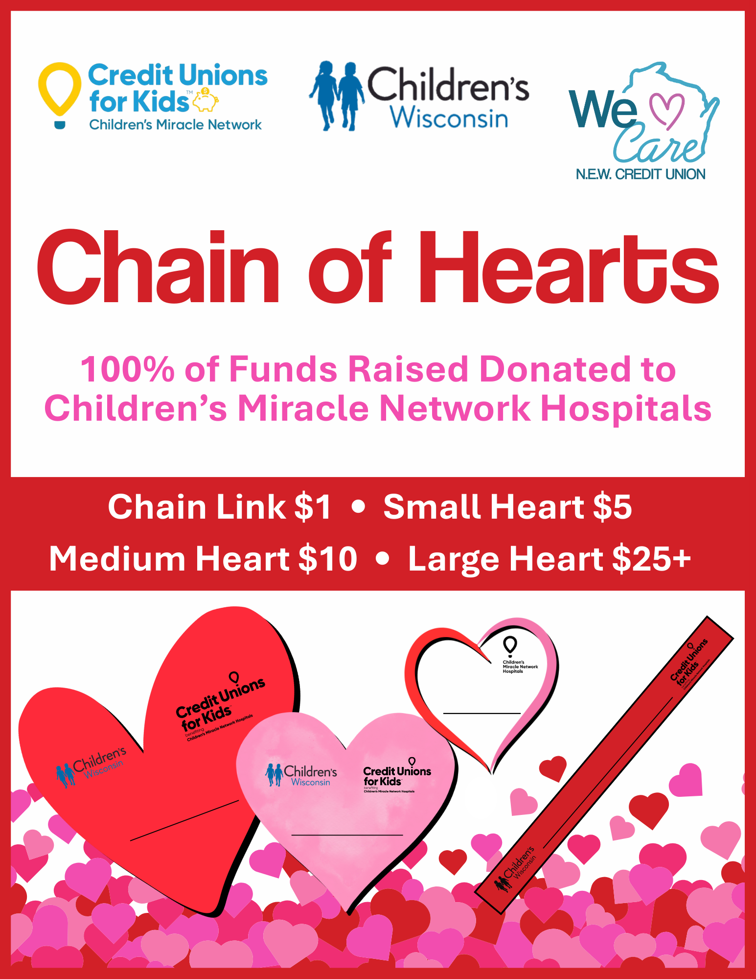 Chain of Hearts Fundraiser - N.E.W. Credit Union